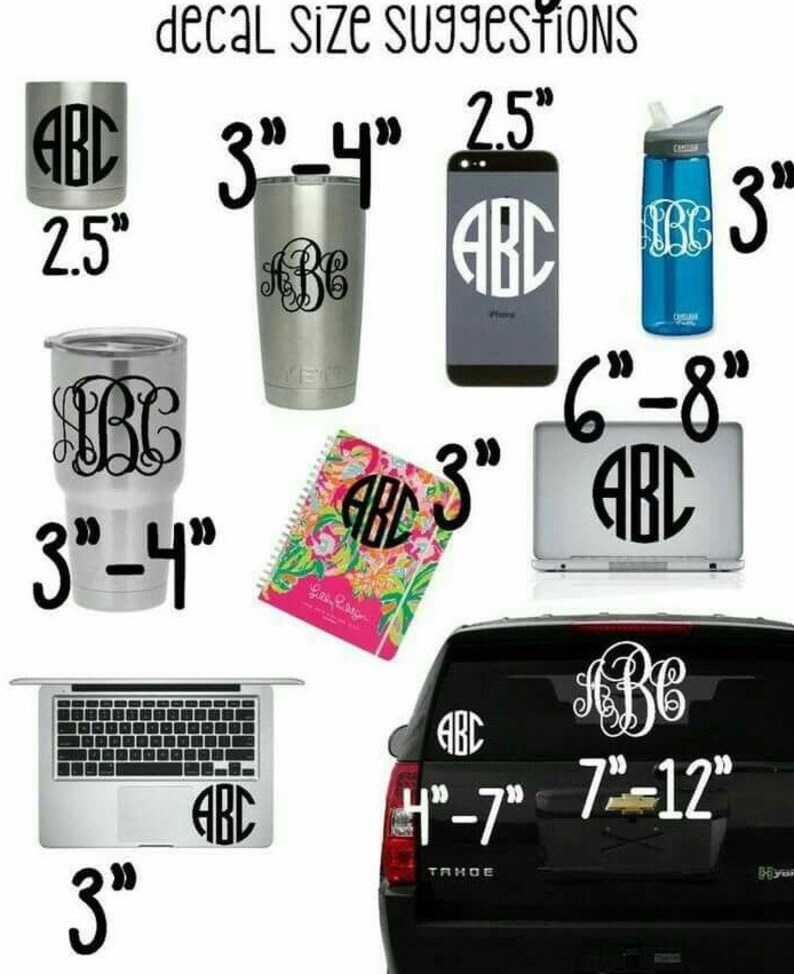 Preppy Monogram Mandala Vinyl Decal 4in to 8in Sizing | Etsy