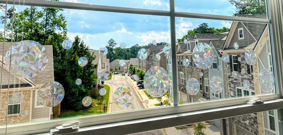 Rainbow Prism Window Bubble Decal - No Glue / Adhesives - Window Cling ...
