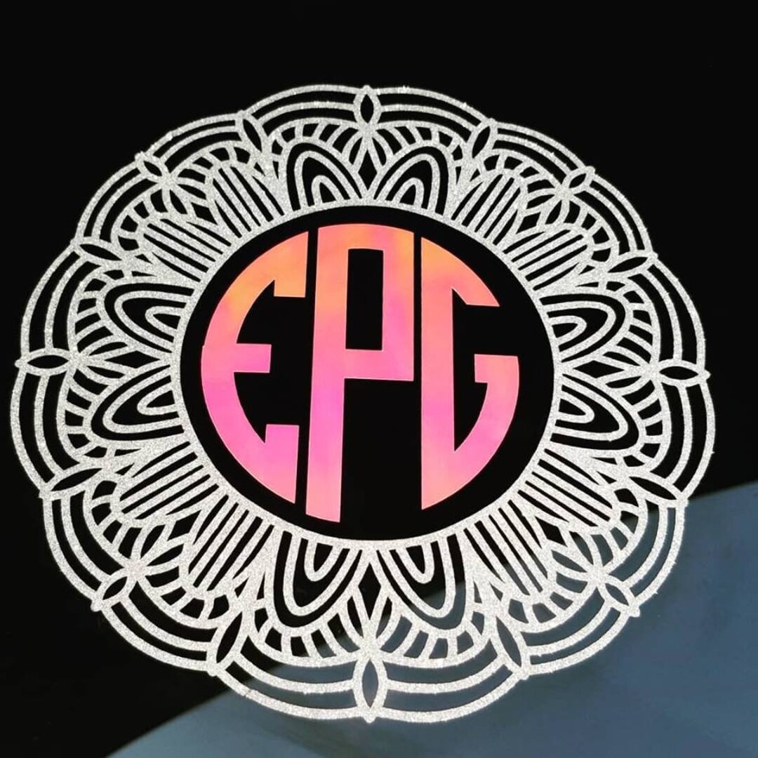 Preppy Monogram Mandala Vinyl Decal - [4in to 8in Sizing Available ...