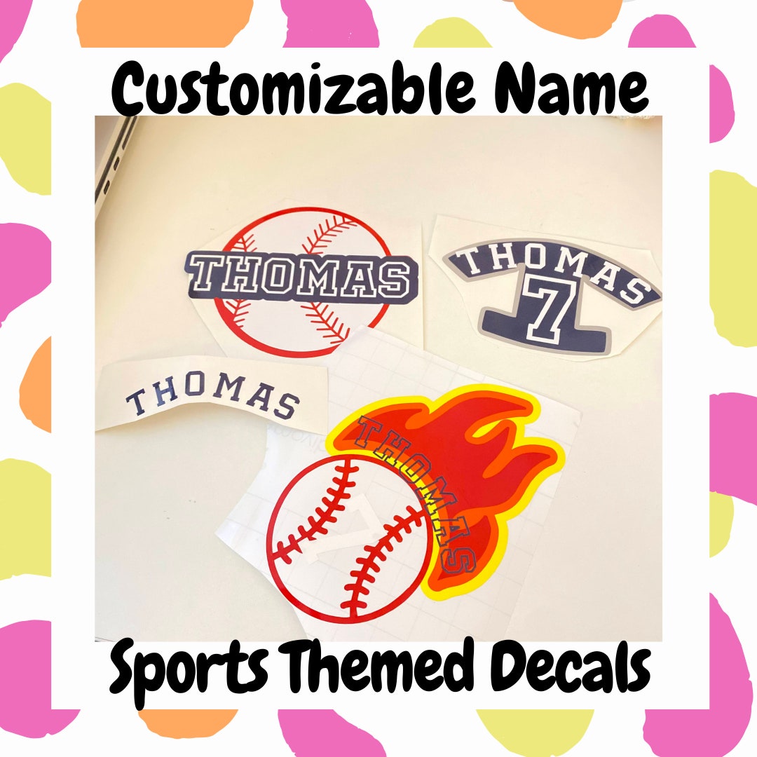 Customizable Name Sports Themed Decals - Football / Baseball / Soccer ...