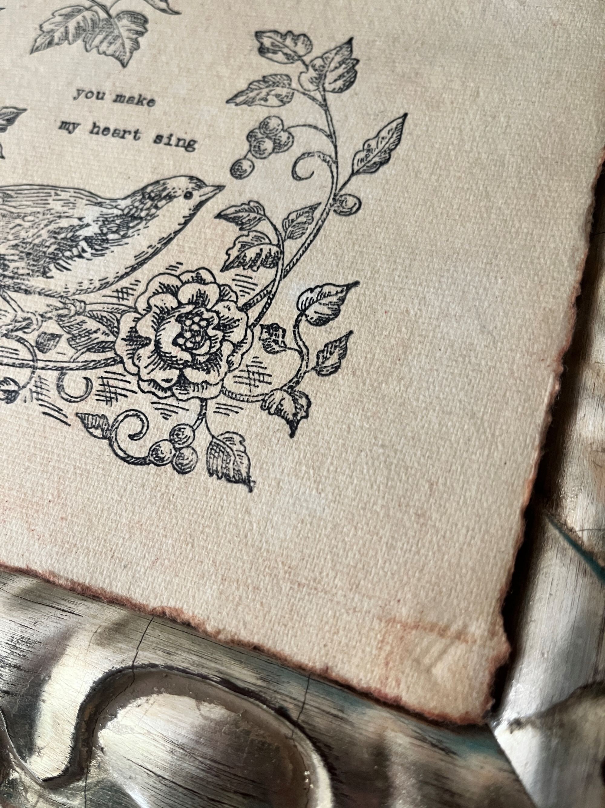 Handmade Typewriter Print on Cotton Paper: 6x8 Typed Hand Stamped Bird ...