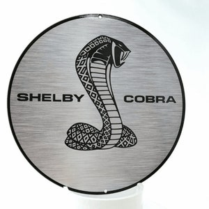 Vintage Shelby Round Silver Metal Art Wall Sign - Etsy