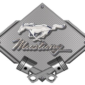 Mustang Pony and Script Silver Carbon Diamond Steel Sign - Etsy