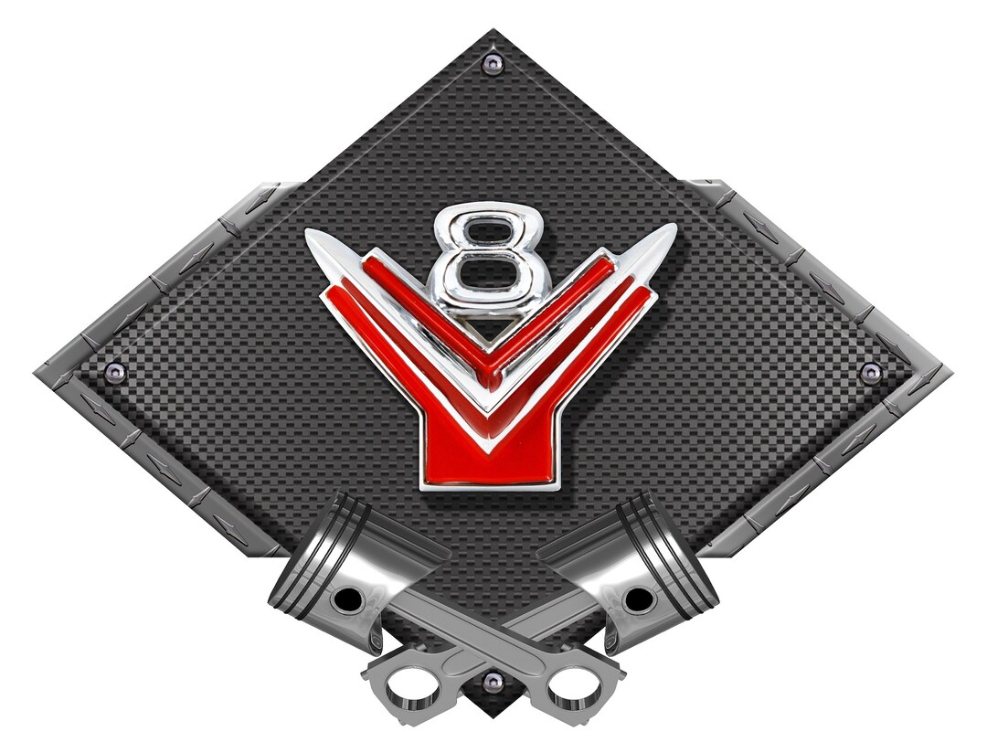 Ford 50s Y Block Black Carbon Diamond Metal Art Wall Sign 25 X 19 - Etsy