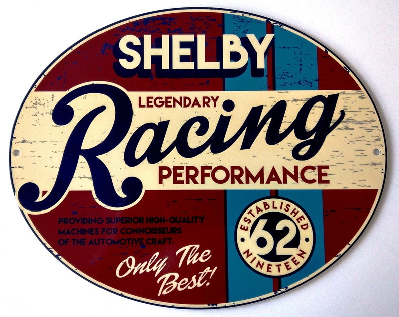 Shelby Vintage Rustic Racing Metal Art Wall Sign - Etsy