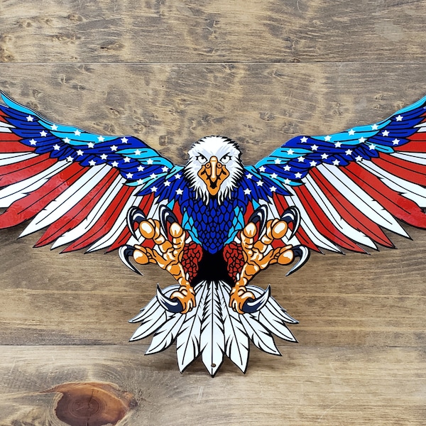 Eagle Flag Metal Sign - Etsy