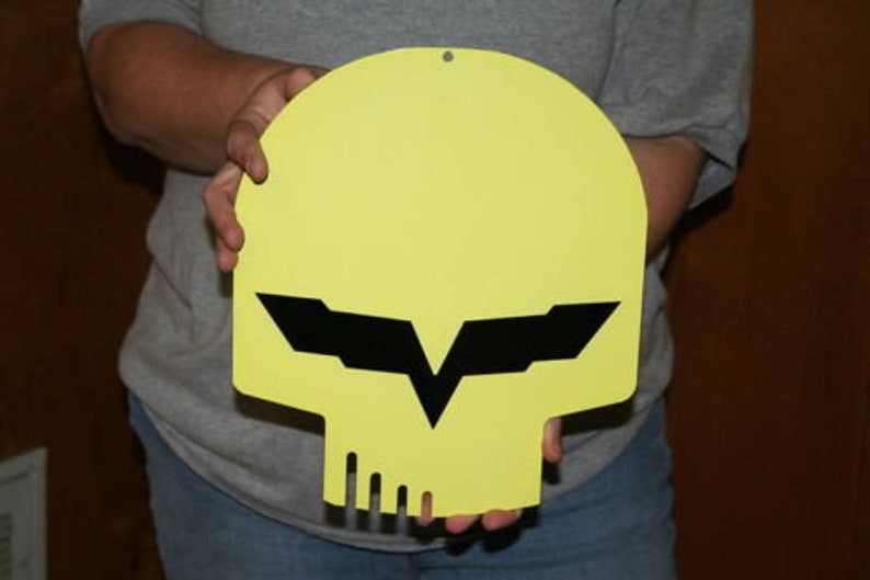 Chevrolet Corvette Jake Head Skull Yellow C6 Wall Emblem / | Etsy