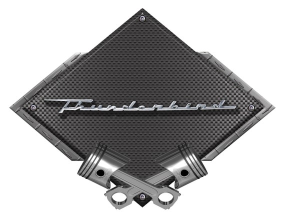 Ford Thunderbird Script Black Carbon Diamond Metal Art Wall - Etsy