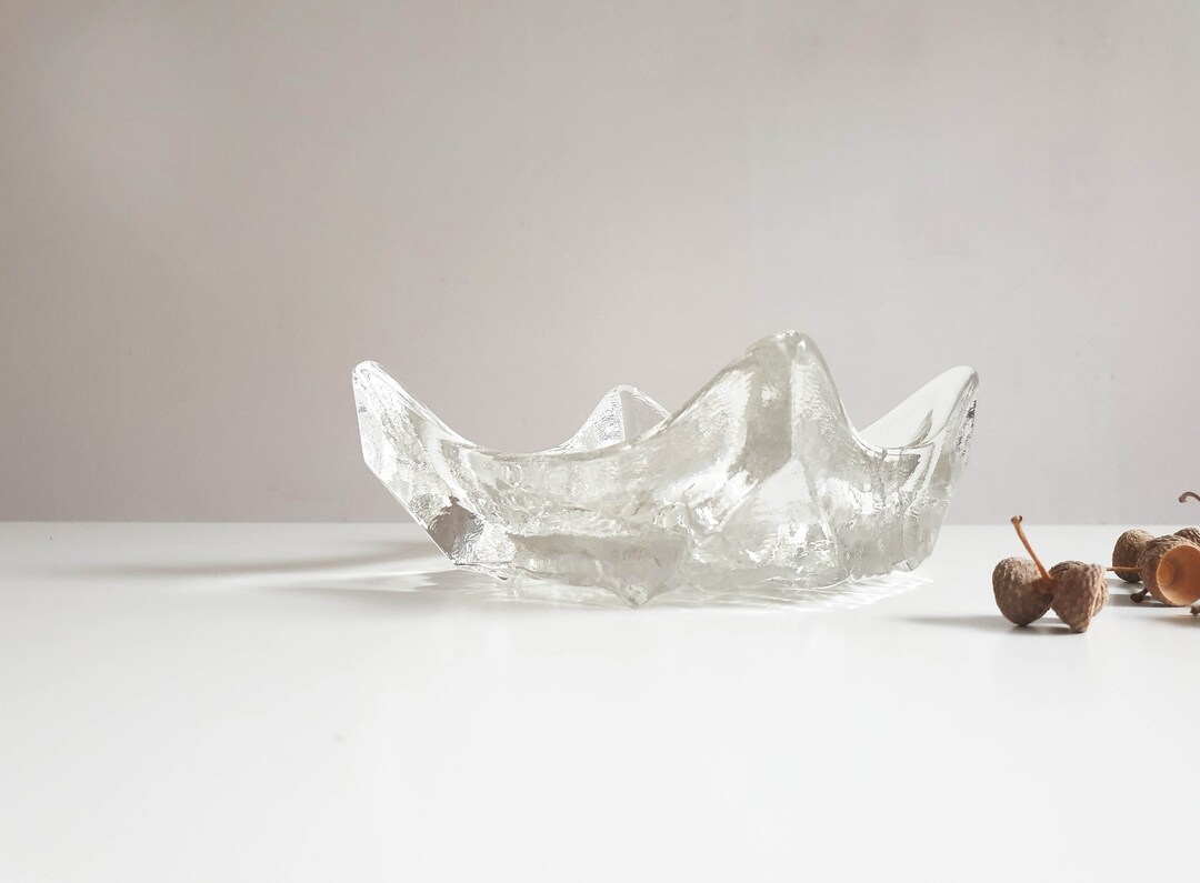 Glass Bowl Walther Glas German Glass Brutalism 70/80s - Etsy