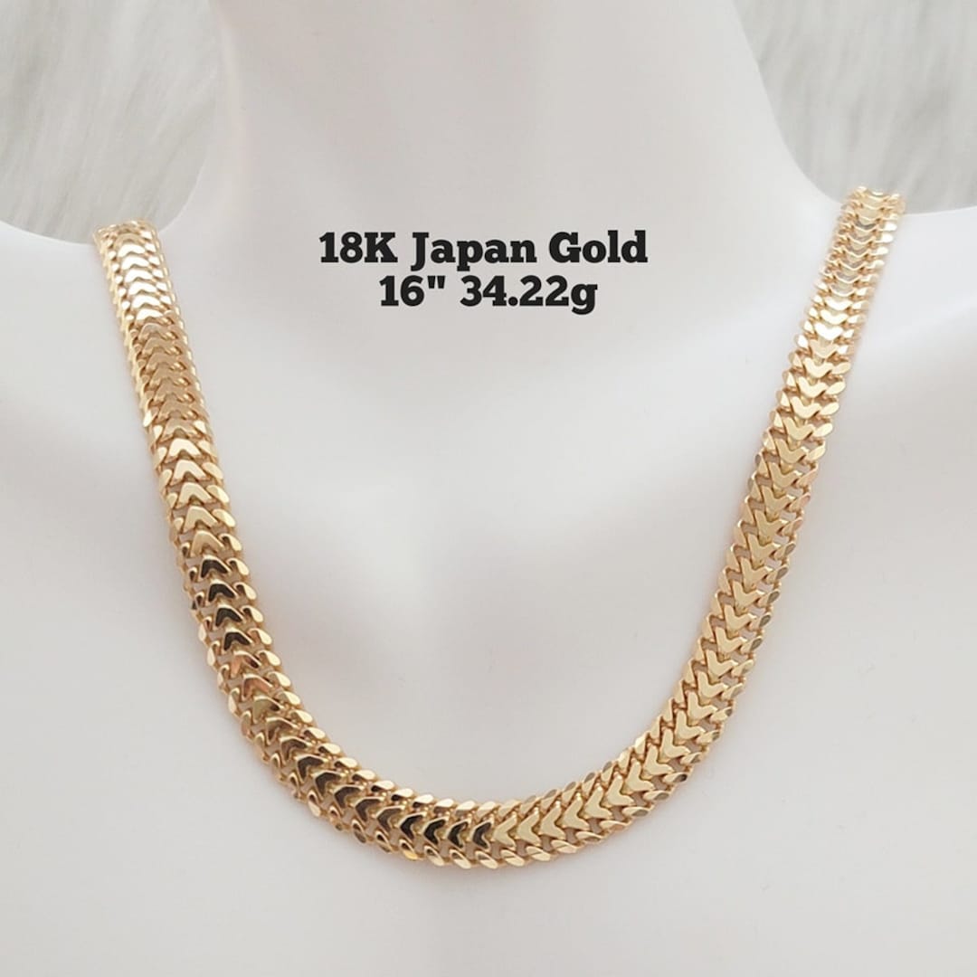 Real 18K Gold Authentic Japan Chain Chocker - Etsy