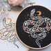 Flower snake embroidery kit beginner embroidery kit snake | Etsy