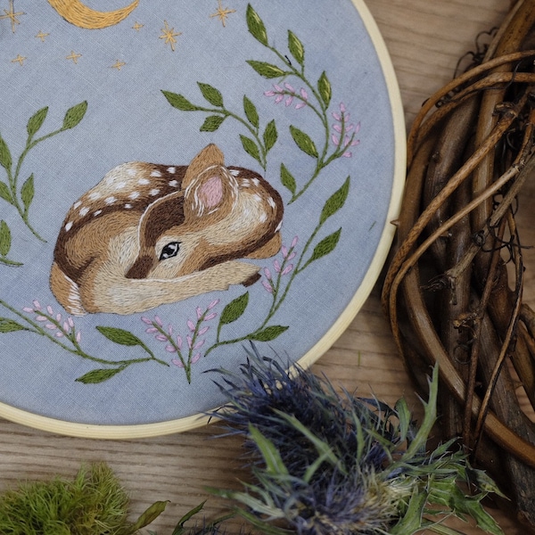 Deer Embroidery - Etsy