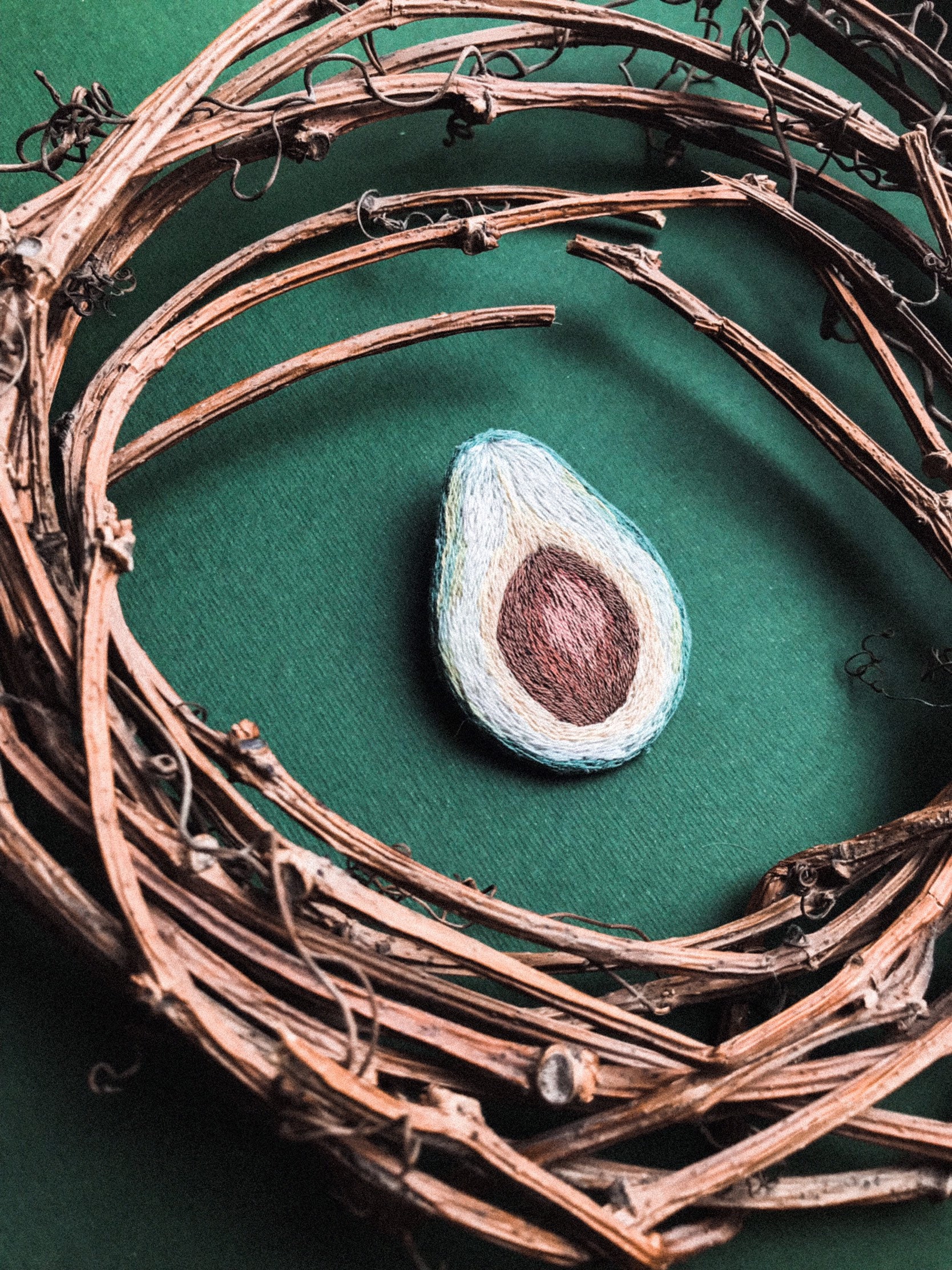 Avocado Brooch , Hand Embroidery Pin, Gift for Her, Exotic Fruit Pin - Etsy