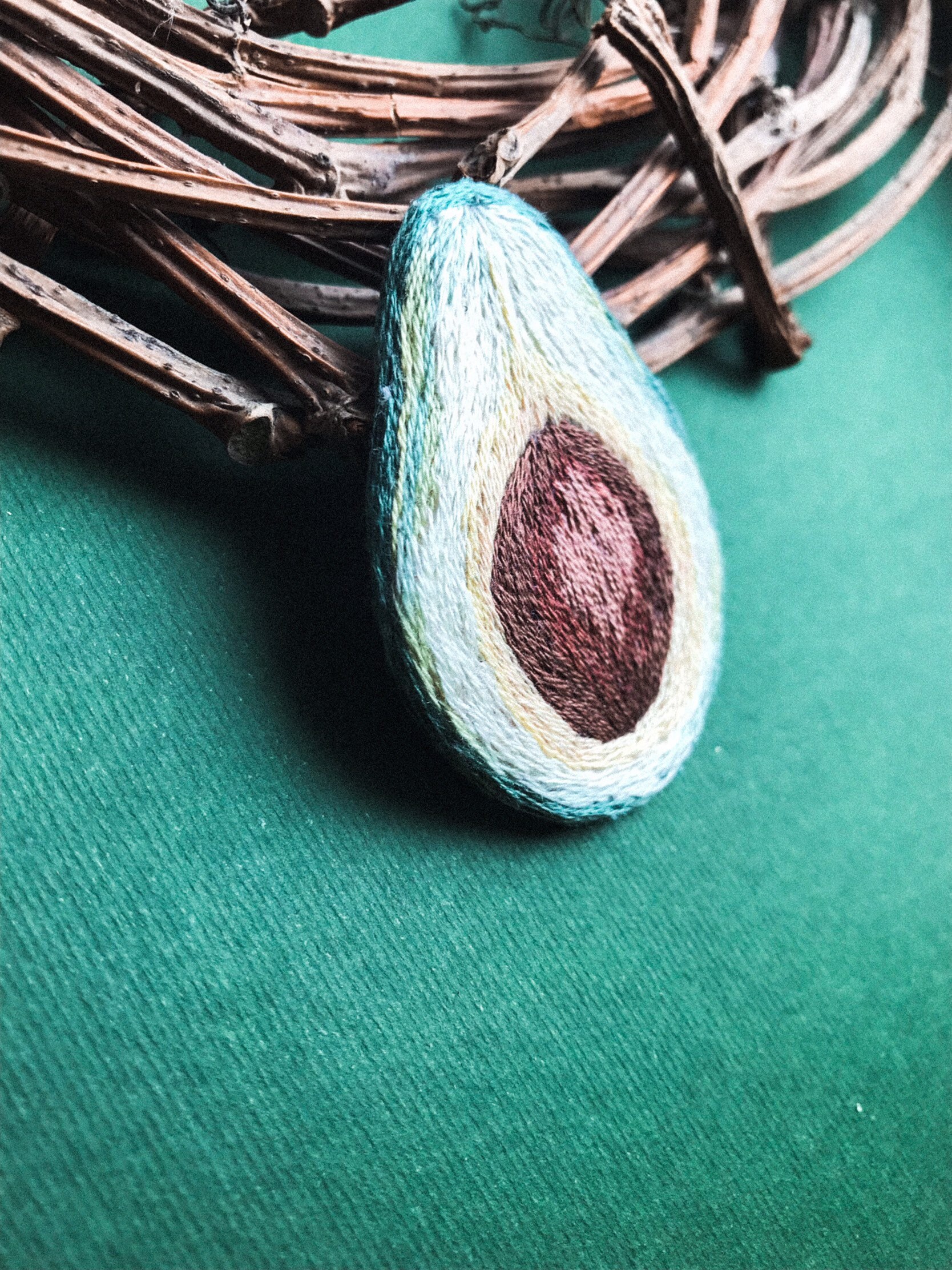 Avocado Brooch , Hand Embroidery Pin, Gift for Her, Exotic Fruit Pin - Etsy
