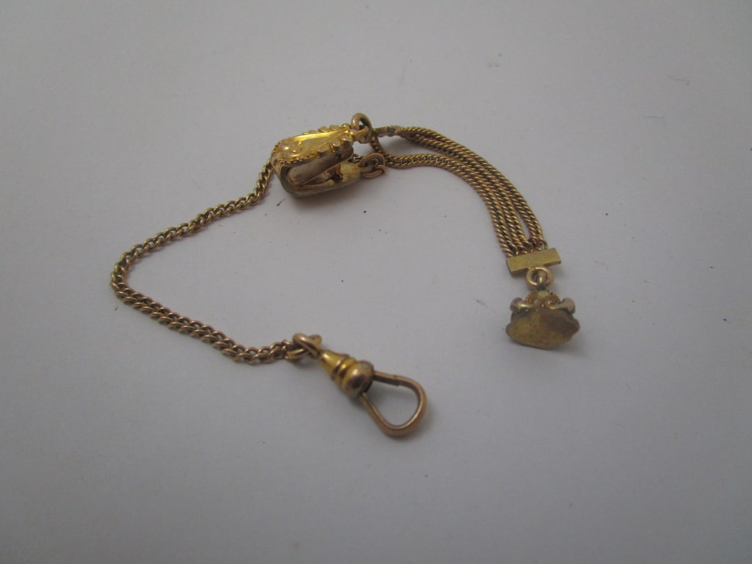 Antique Victorian Gold Filled Fancy Pocket Watch Chain & Stamp Seal - Etsy