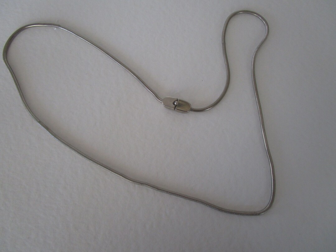 Vintage 34 Inch Long Snake Chain Necklace - Etsy