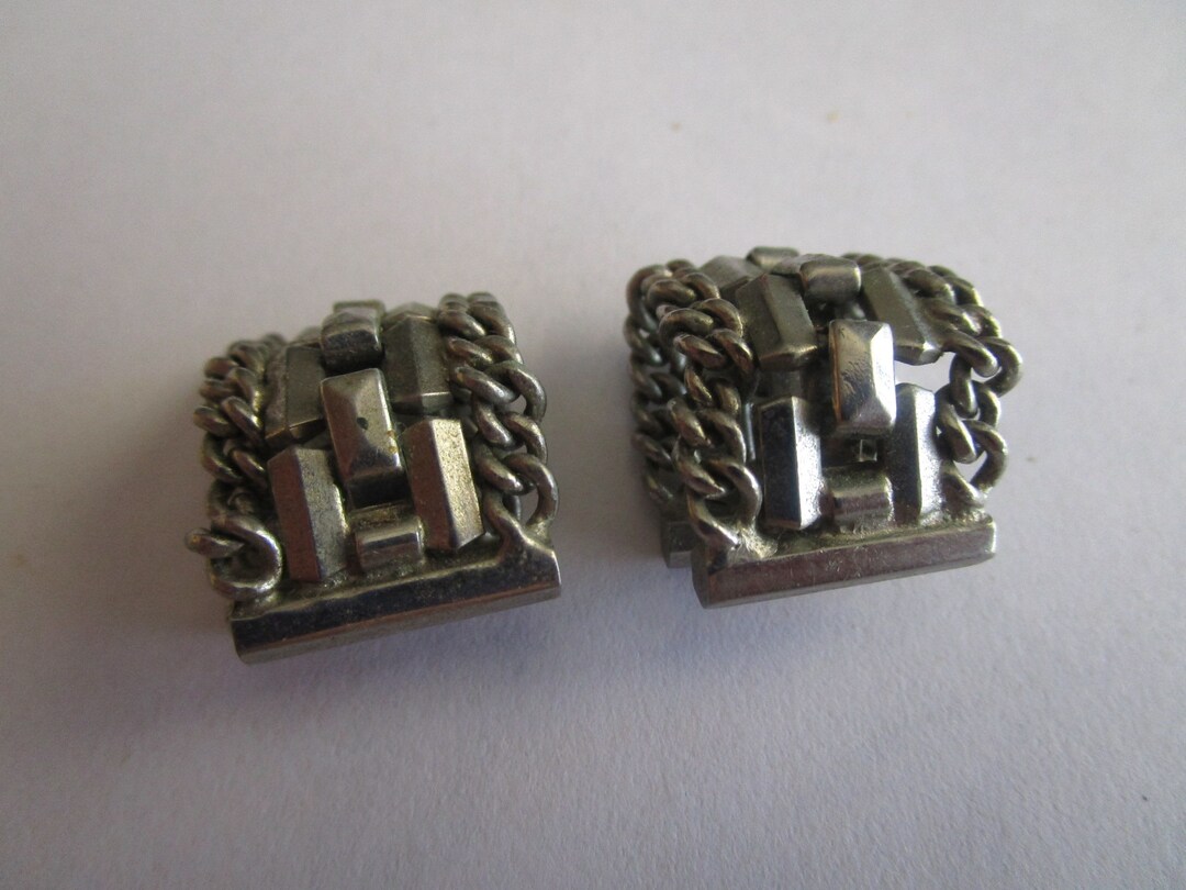 Retro Steel Chain Link Odd Type Clip on Earrings - Etsy UK