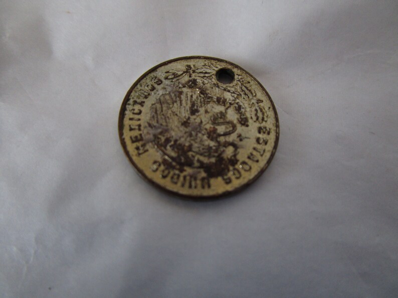 Antique 1956 Mexicanos Coin Pendant Homemade - Etsy