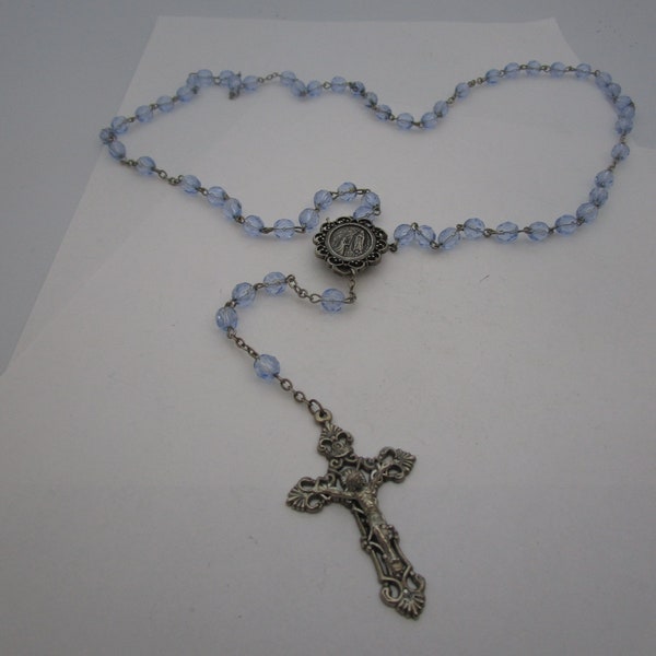 Antique Blue Glass Crucifix - Etsy