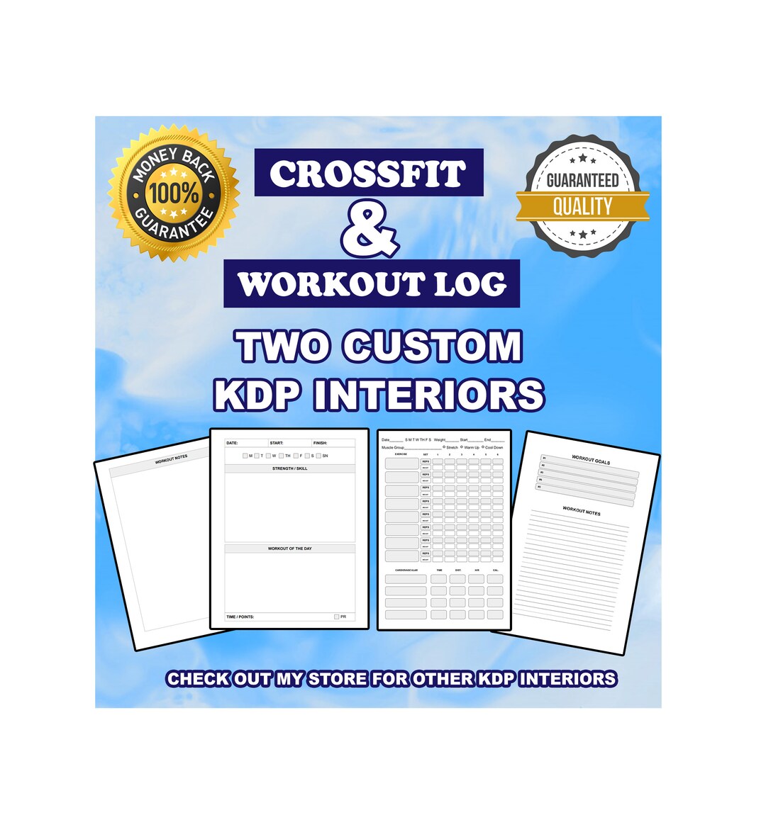 KDP Interior / Crossfit Log / Personal Strength Conditioning - Etsy
