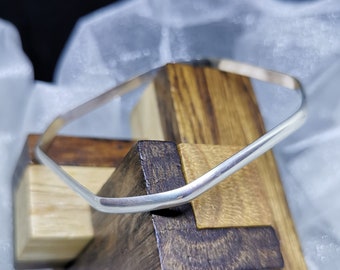 Square Silver Bangle | Etsy