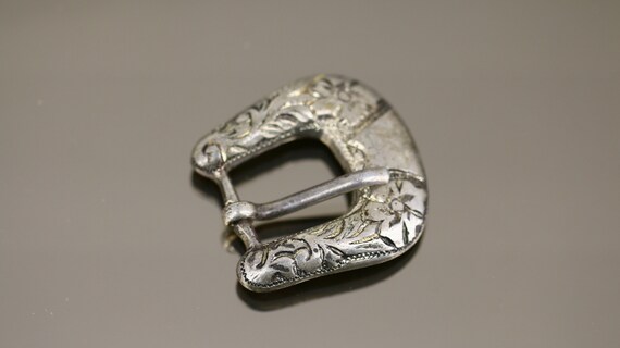 Vintage Flower Floral Design Belt Buckle 925 Sterling… - Gem