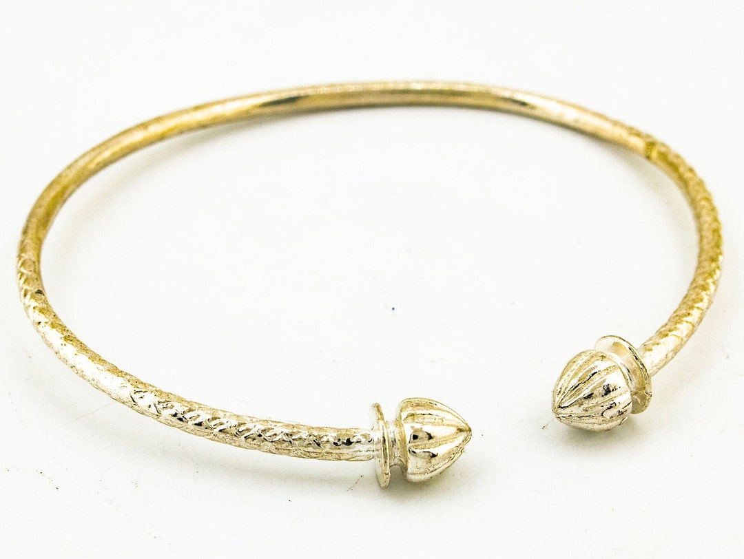Indian Coin Pointed Texture Round Ends Design Vintage Bangle - Etsy