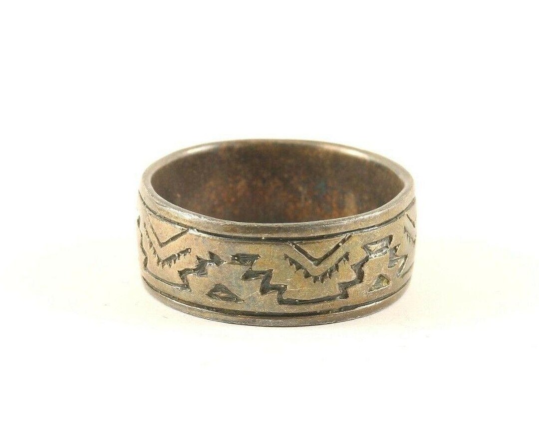 Vintage Silver Large Ornamental Band Design Ring Sterling 925 - Etsy