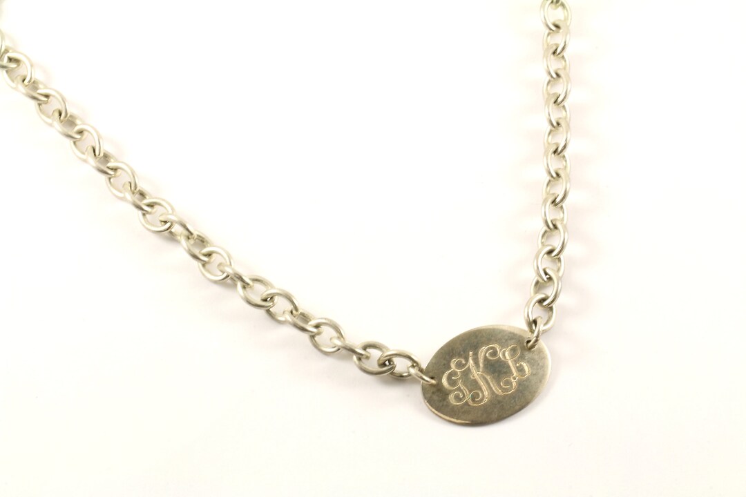 Vintage GKL Initial Letter Design Necklace Sterling 925 Silver - Etsy