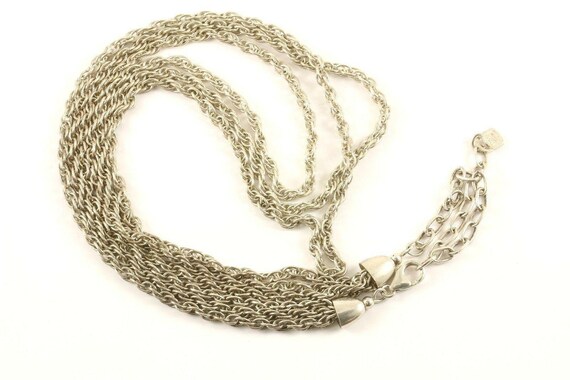 Vintage Three Strands Rows Rope Design Chain Necklace… - Gem