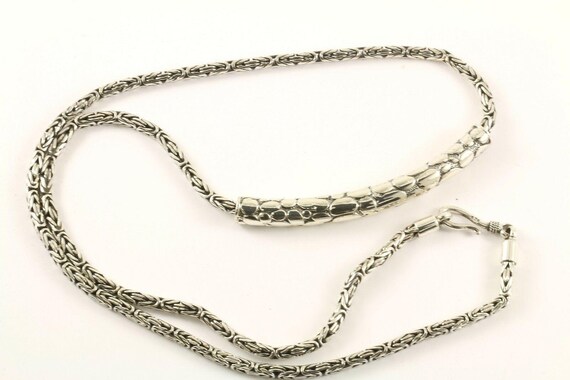 Vintage Byzantine Design Chain Necklace Sterling 925 … Gem