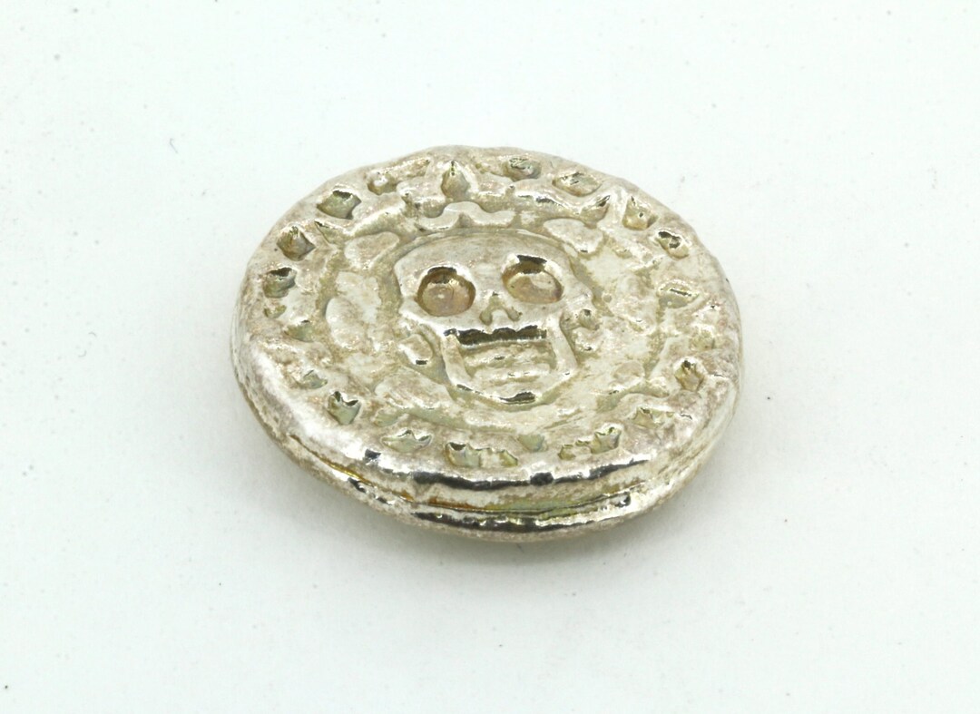 25 G .999 Hand Poured Pure Silver Cross Skull Bar OT 140 - Etsy