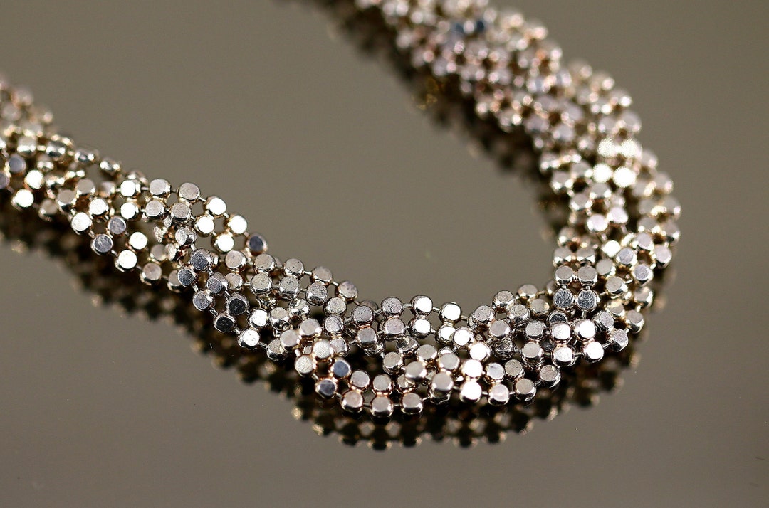 Vintage 17 Inch Italy Popcorn Necklace Sterling 925 Silver BR - Etsy