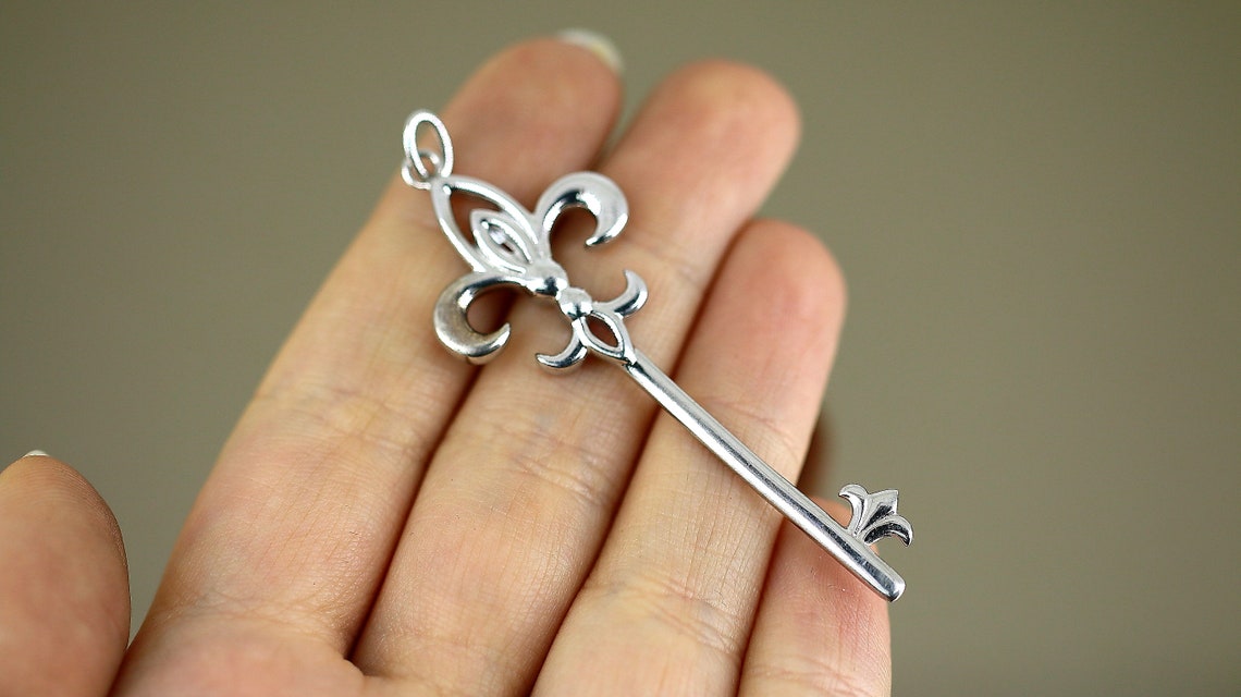 Vintage Scroll Shiny Key From A Secret Door Shape Design - Etsy