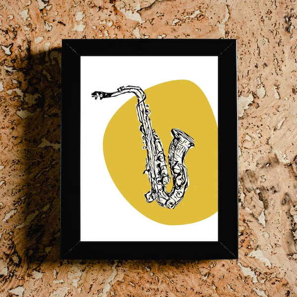 Saxophone Print - Etsy
