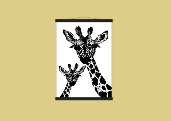 GIRAFFE Premium Poster Printed Professionally. Original Ink | Etsy