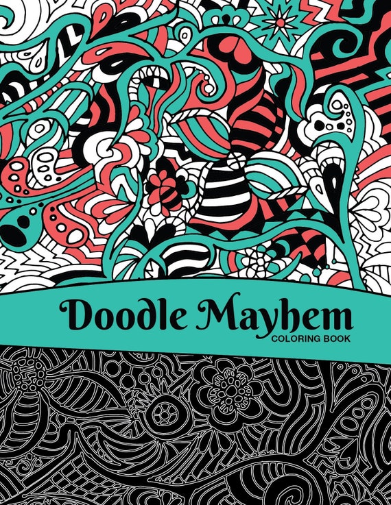 Doodle Mayhem Hand Drawn Coloring Book | Etsy