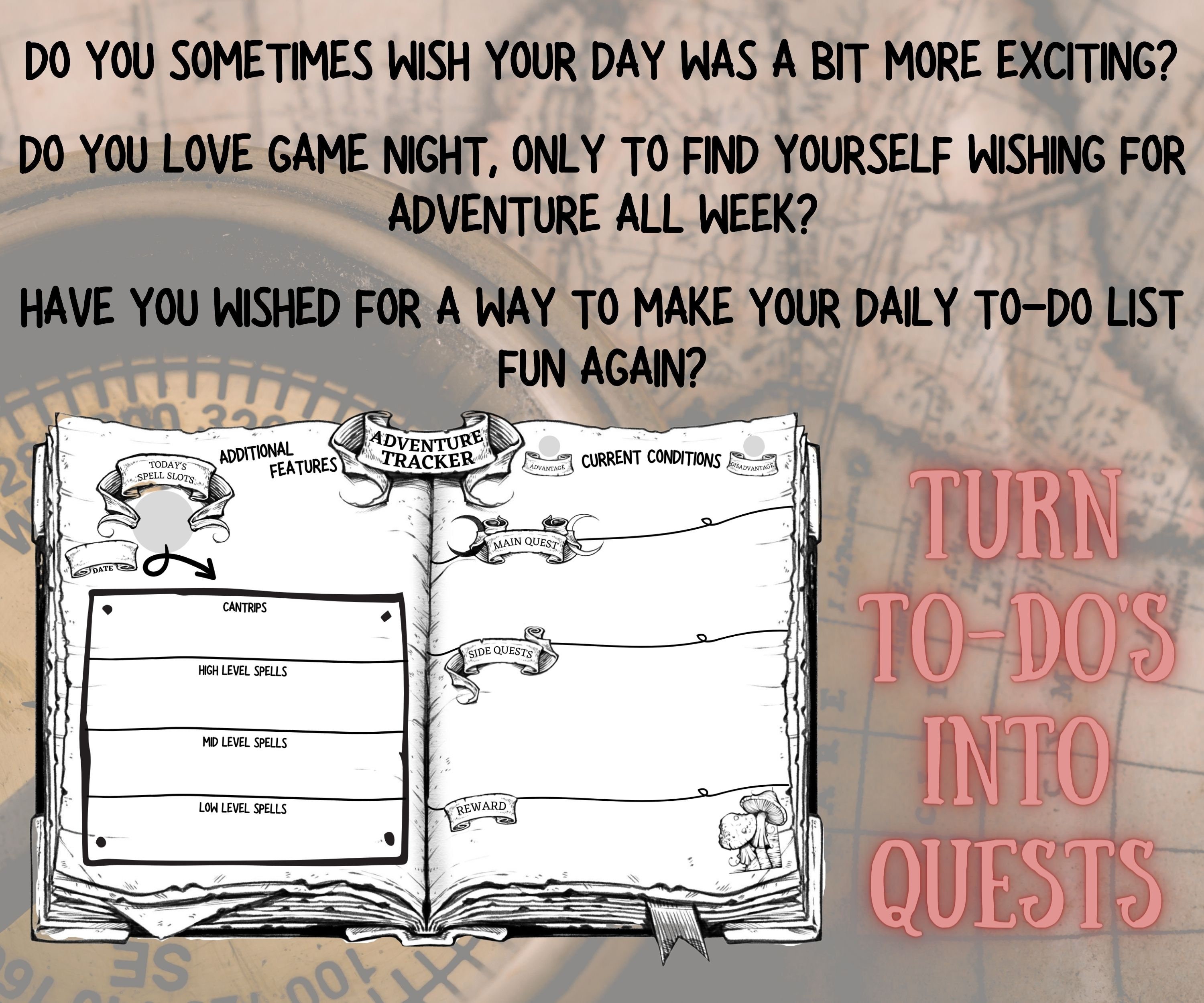 Daily To-do List Printable Adventure Vintage Style Reward Yourself for ...