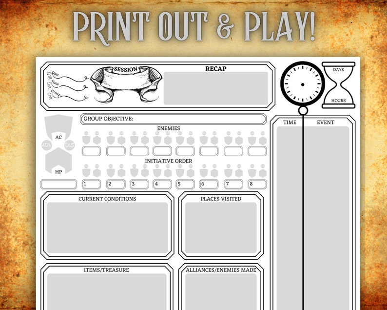 DnD Printable Journal, DM's DnD Campaign Tracker, Dungeons & Dragons ...
