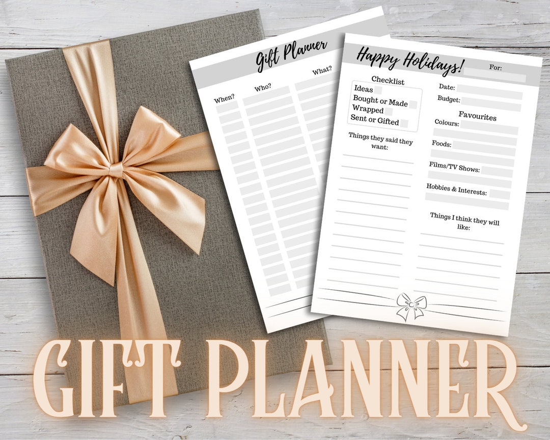 Gift Planner, Birthday Planner, Printable Digital Download, Printable ...