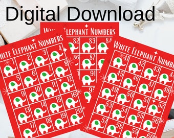 White Elephant Game Numbers - Etsy