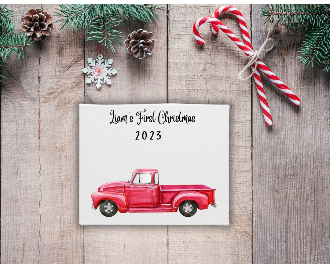 Baby Footprint Craft Red Truck Baby's First Christmas, Baby's First ...
