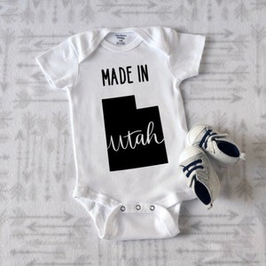Made in Utah Onesie Utah Baby Outfit Utah Onesie Baby Shower Gift ...