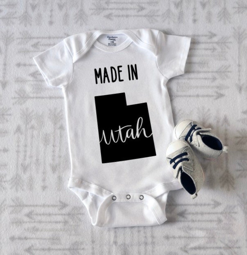 Made in Utah Onesie Utah Baby Outfit Utah Onesie Baby Shower | Etsy