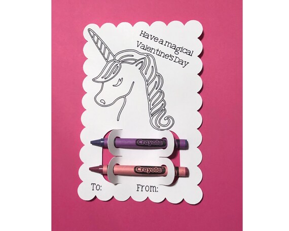 Color Me Valentines Unicorn Valentine Cards Kids Valentine | Etsy