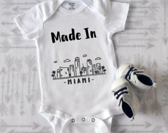 Made in Miami Onesie ® Newborn Baby Gift Baby Shower Gift Florida ...