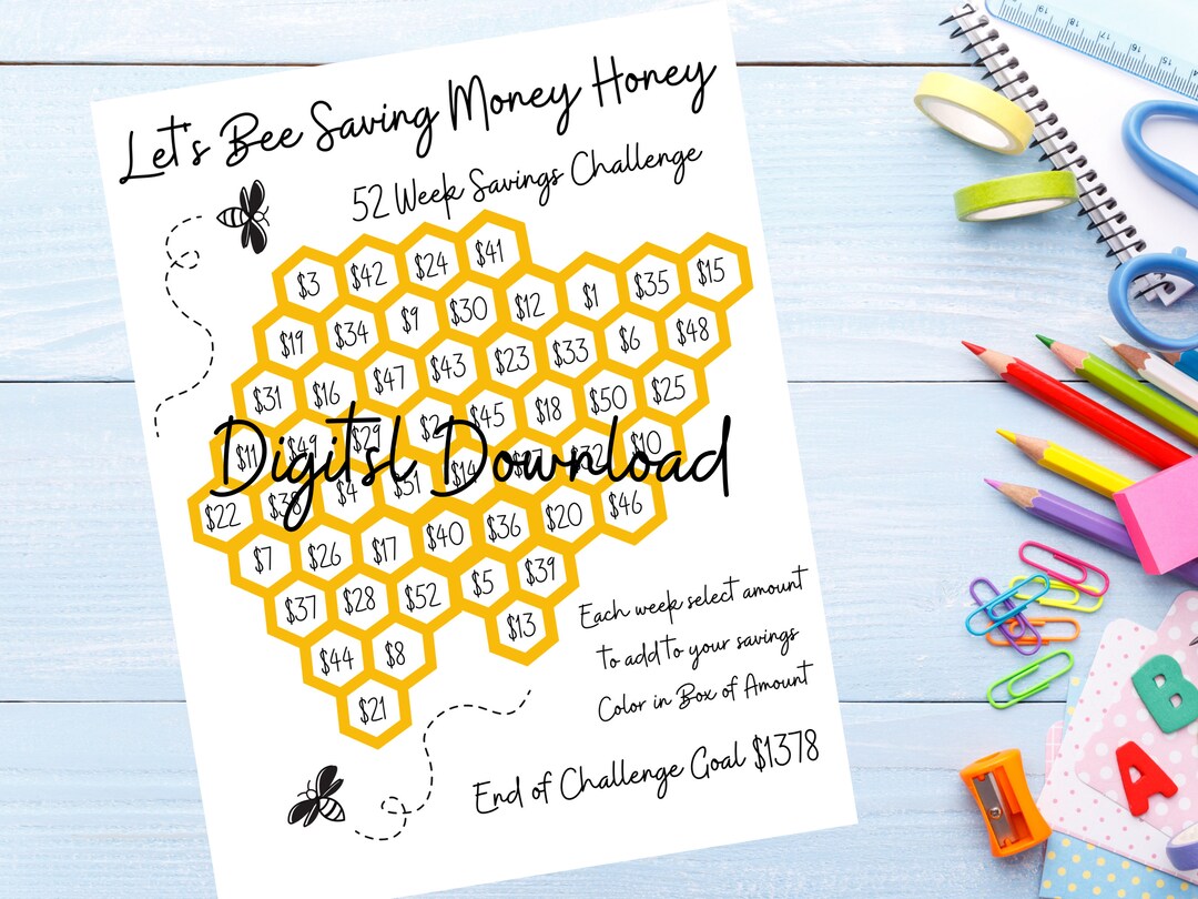 2024 Savings Challenge Printable Saving Money Coloring Sheet 52 Week Saving Plan Money Saving ...