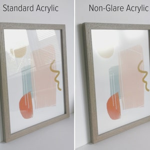 EXTRA THIN Stained Oak Wood Frame (3/4"w) - Satin Finish - Non-glare ...