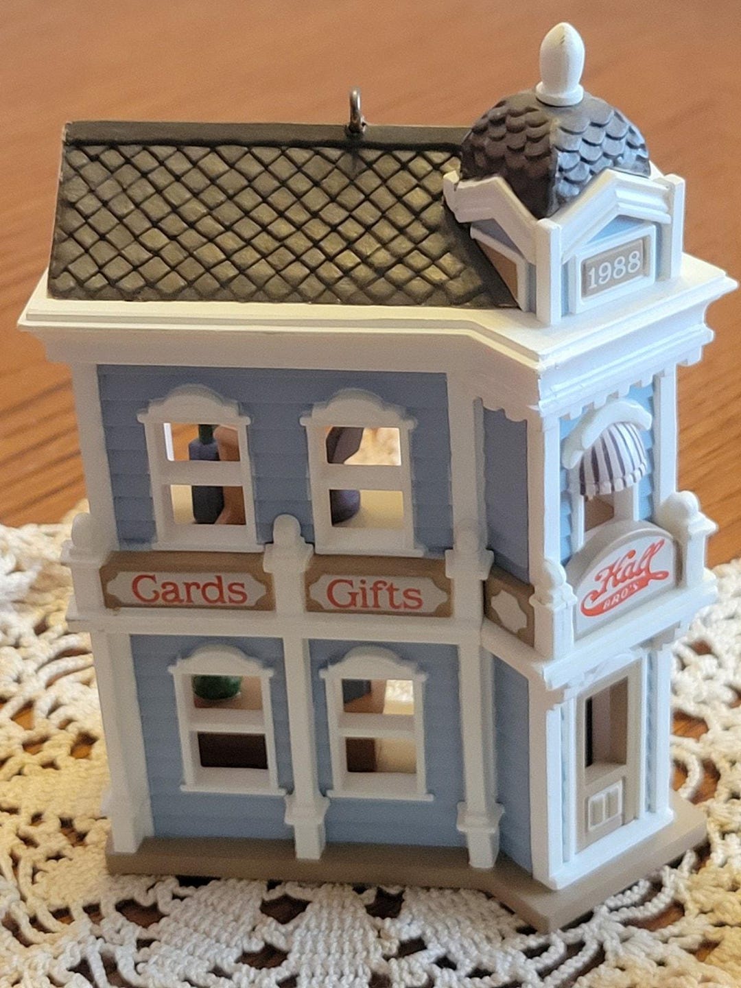 Vintage 1988 Hallmark Keepsake Hall Bros Card Shop Nostalgic Christmas ...