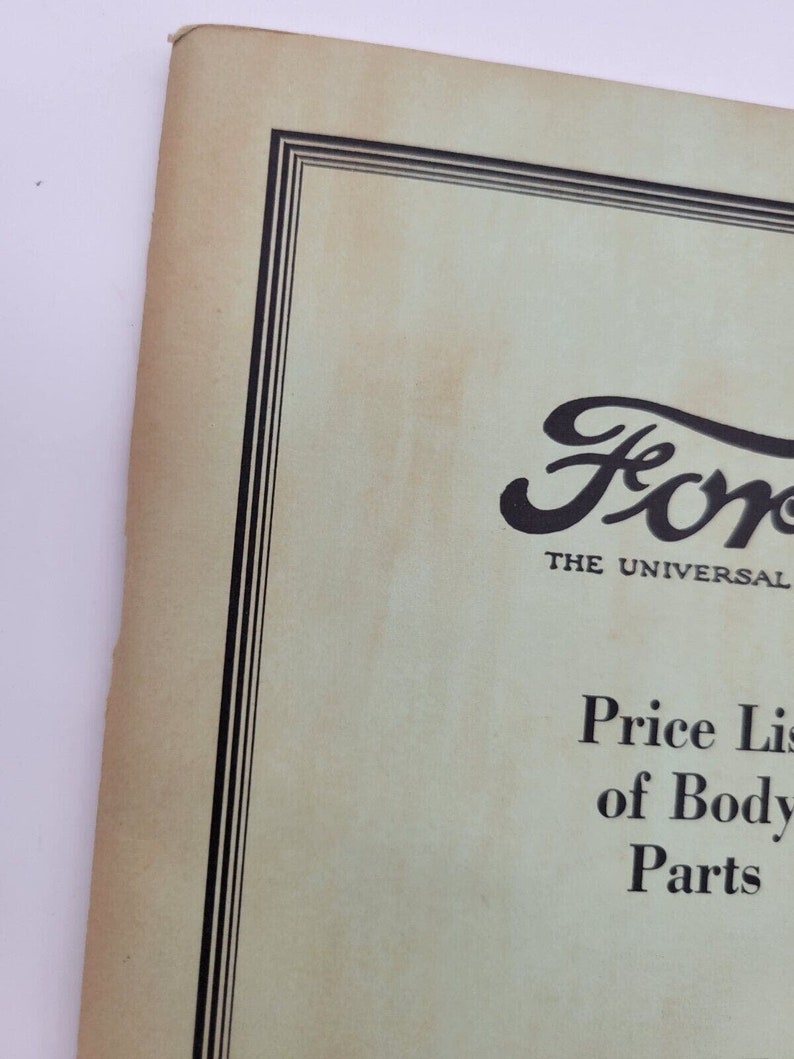 1928 Model T Ford Price List of Parts Authorized Reprint From Ford ...